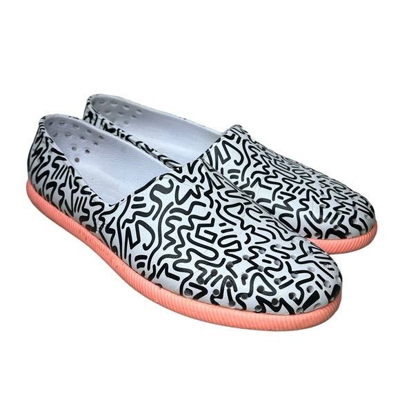 Native | Shoes | Native Black And White Print Rubber Sneaker | Poshmark